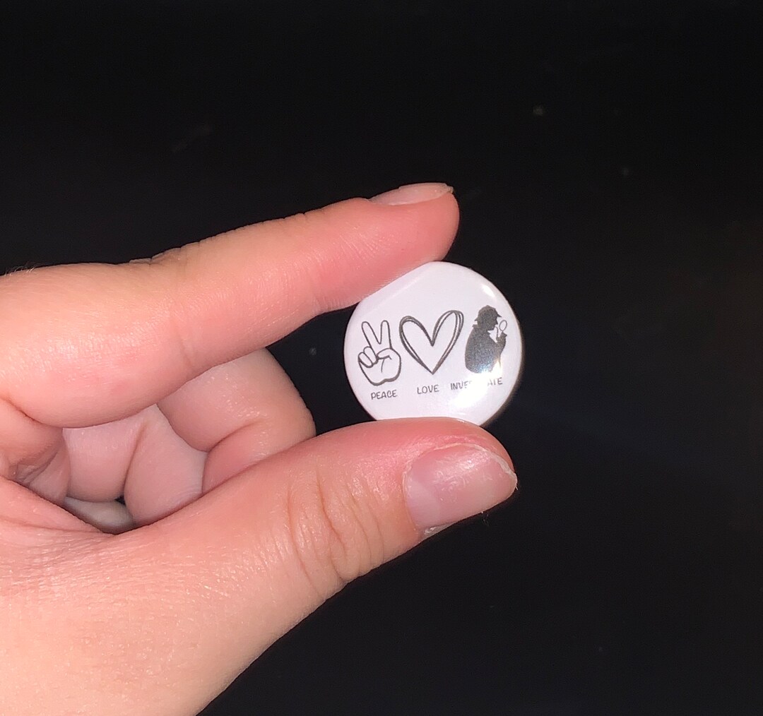 Peace Love Investigate Pin-back Button |police Detective | Crime Scene ...