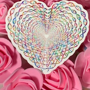 Love is in My DNA Heart Valentine's Day Sticker Science Valentine STEM ...