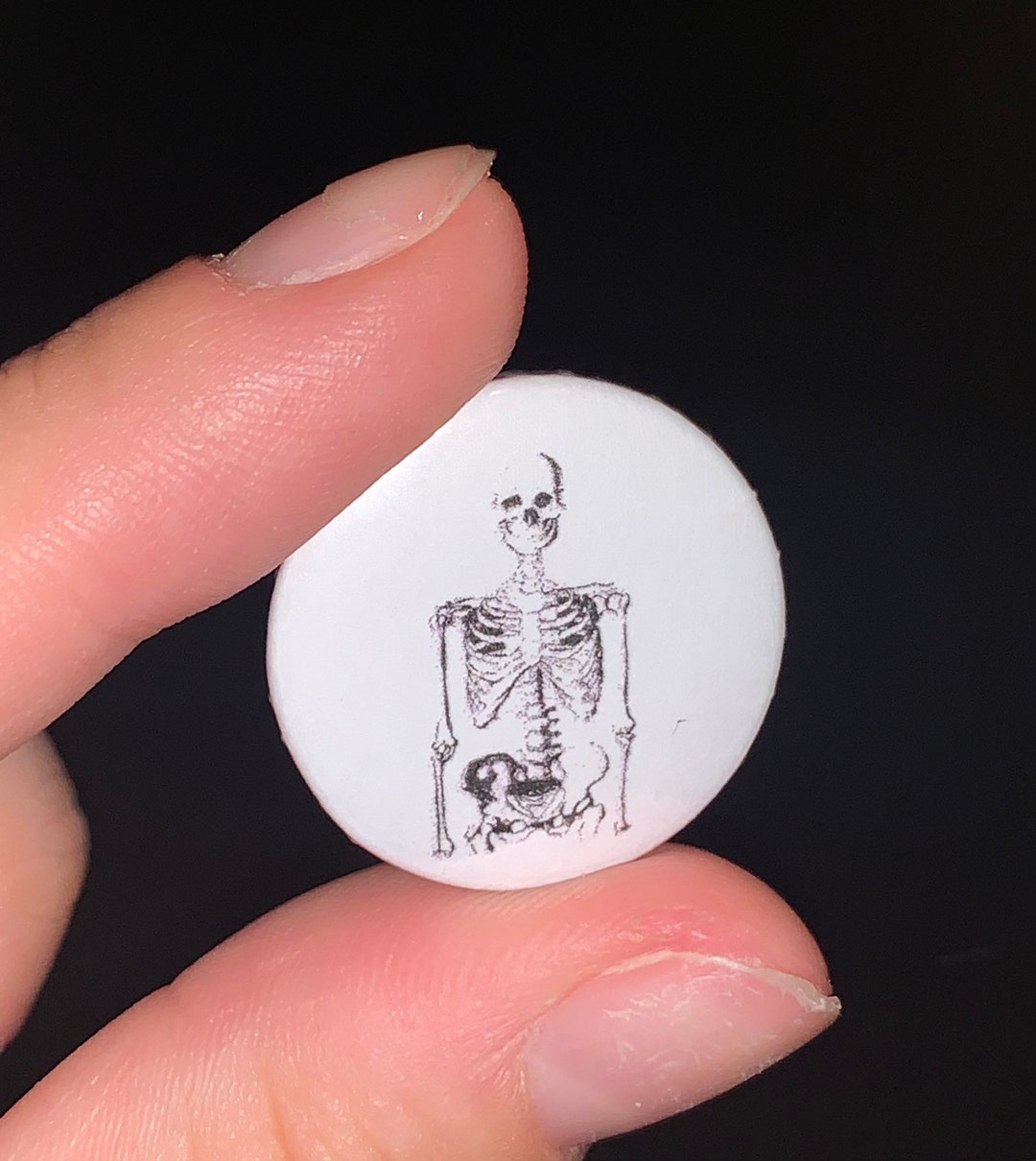 Skeleton Pin-back Button Skeleton and Skulls Spooky Pins Gothic Pin CSI ...