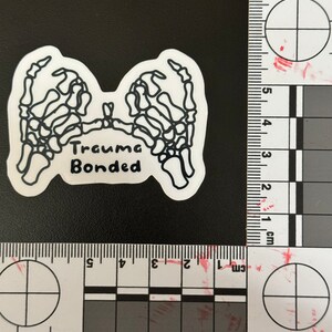 Trauma Bonded Pinky Promise Skeleton Hands Sticker | Crime Scene ...