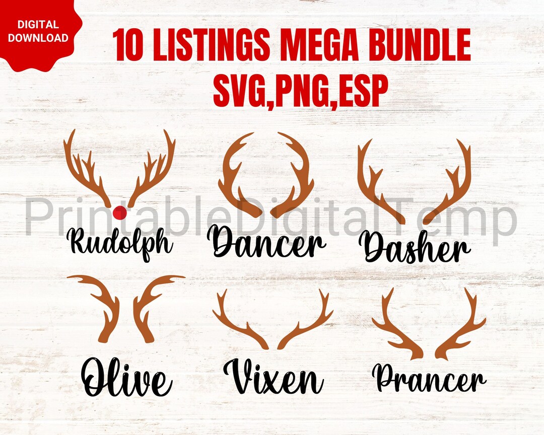 Christmas Svg Reindeer Group Matching Svg for Christmas Family Svg ...