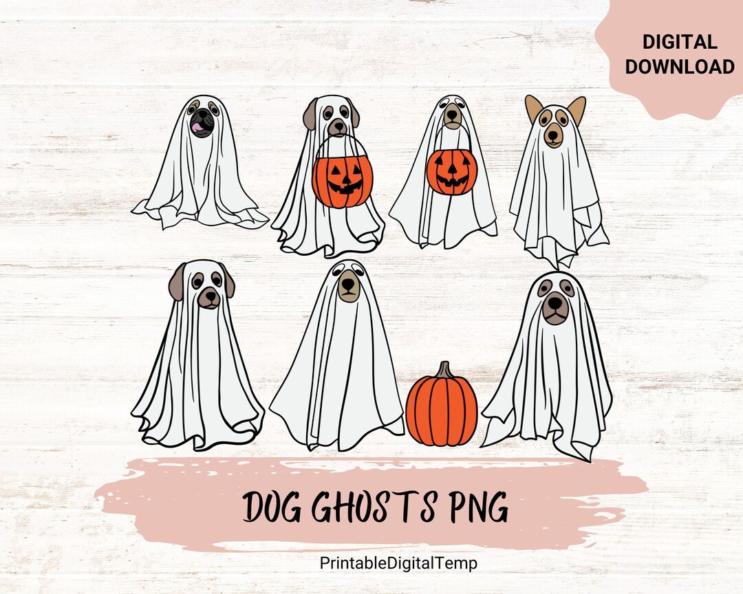 Сute Fall Ghost Dog Png,halloween Png,cricut Png,digital Download,boho ...