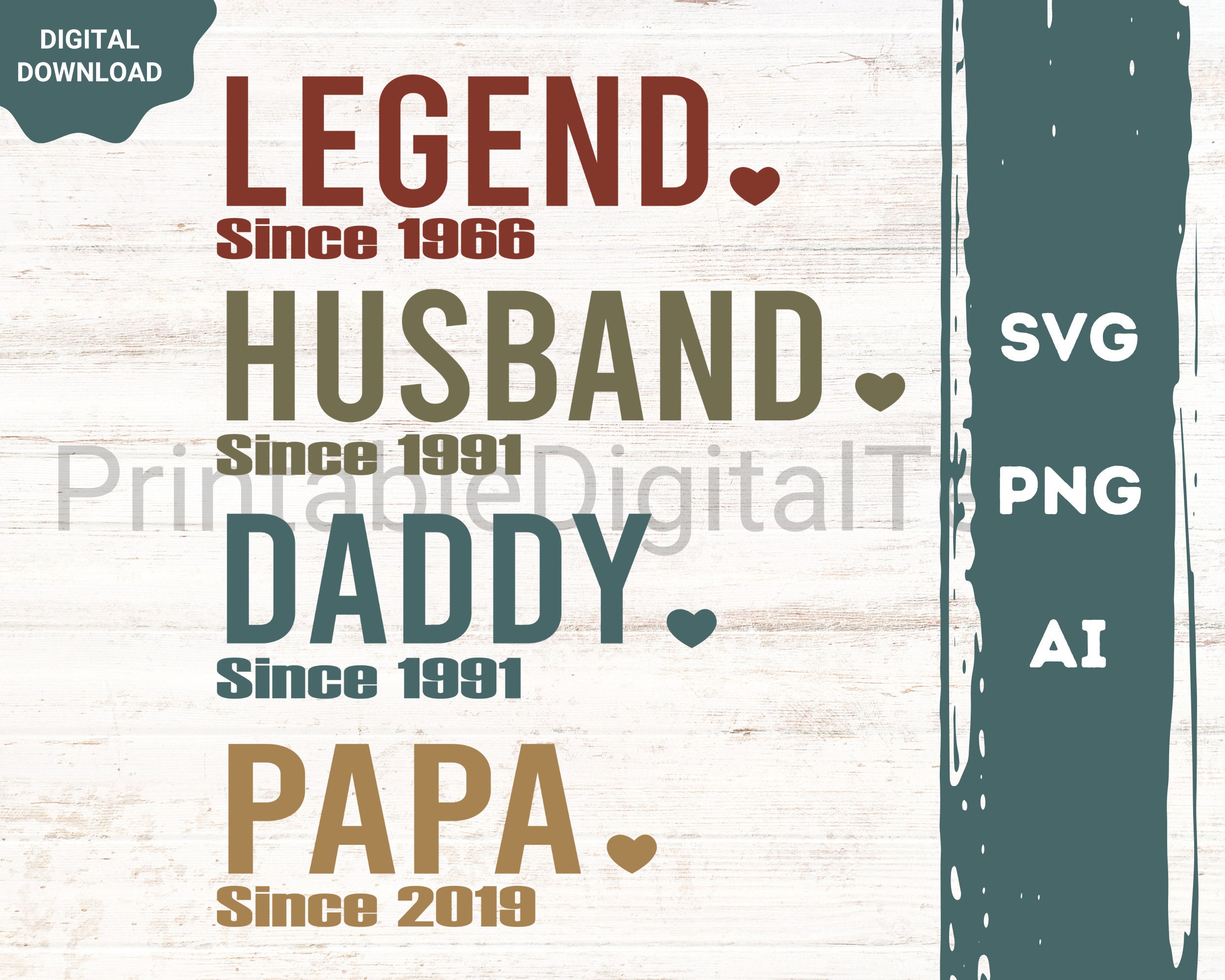 Personalized Legend Husband Daddy Papa Svg Dad Svg Fathers Day Svg