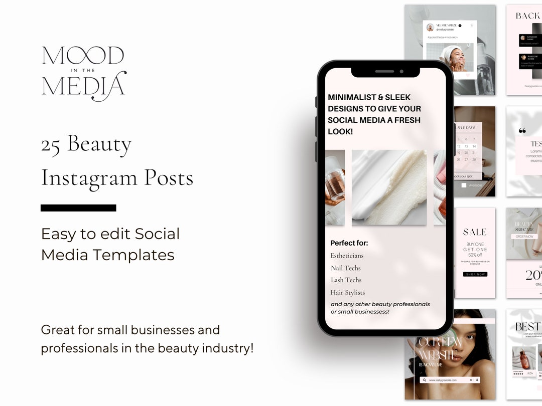 25 Beauty Instagram Template Beauty Social Media Posts Beauty Canva ...