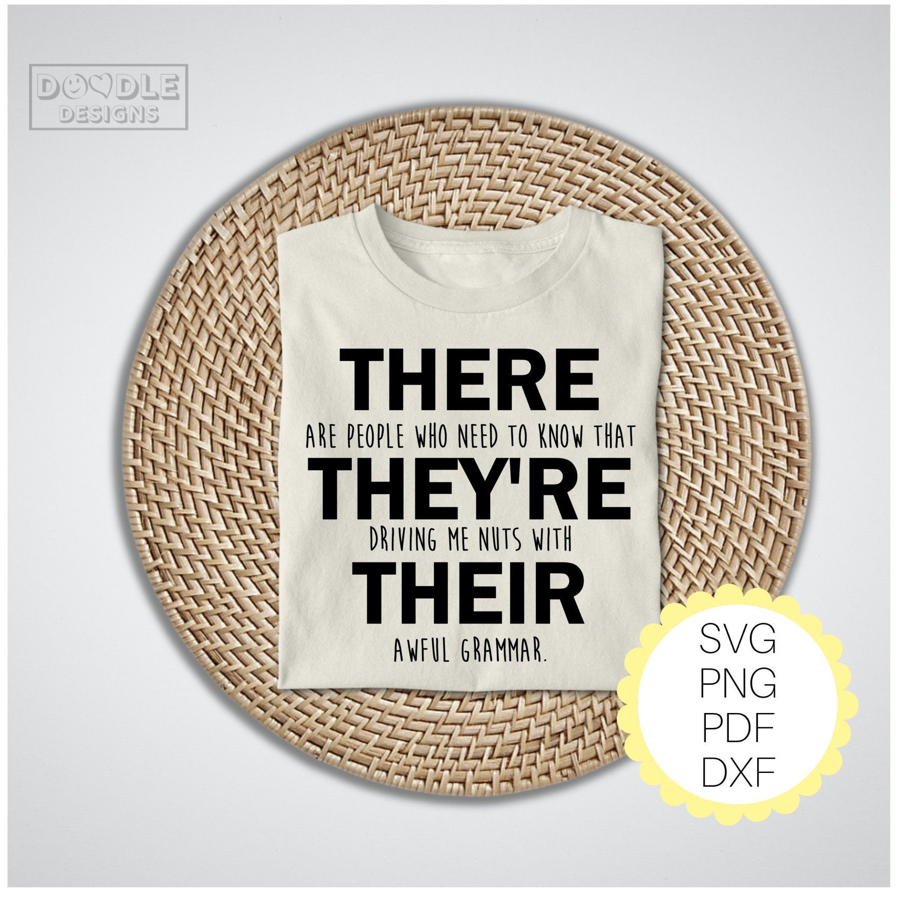 Funny Grammar SVG Grammar PNG There They're Their Cutting File ...