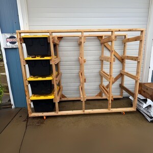 27 Gallon Bin Rack 4x4 | 16 Totes Gallon Storage Plan | DIY Storage ...