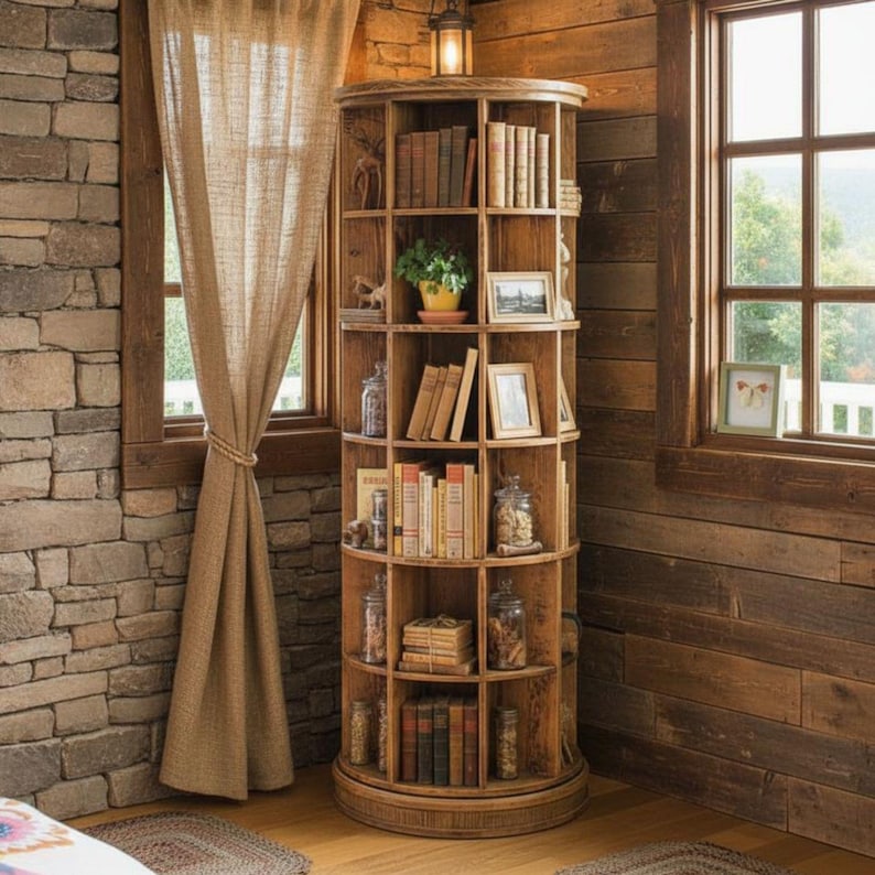 Rotating Bookshelf | Revolving Bookcase | Furniture Plans for ...