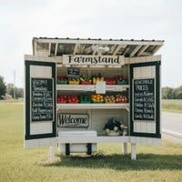 2 IN 1 Farm Stand Plans, DIY Roadside Produce Stand, Mobile Market Cart ...