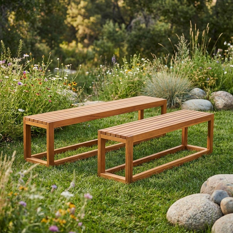 Wood Backless Benches - Etsy
