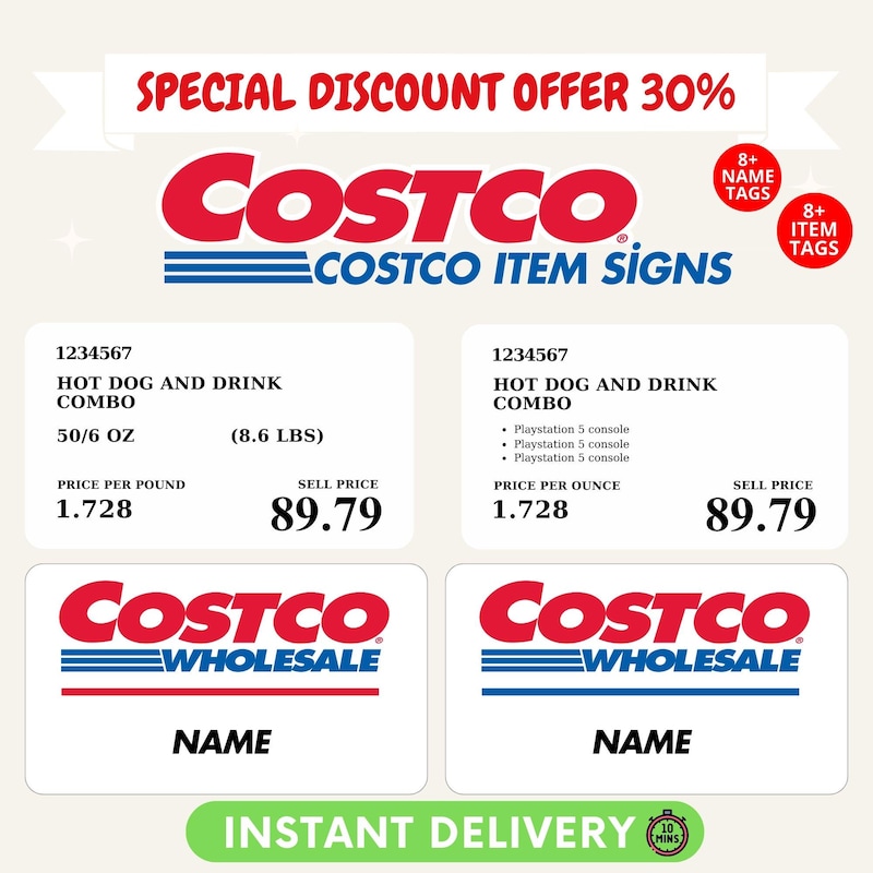 Costco Name Tag - Etsy