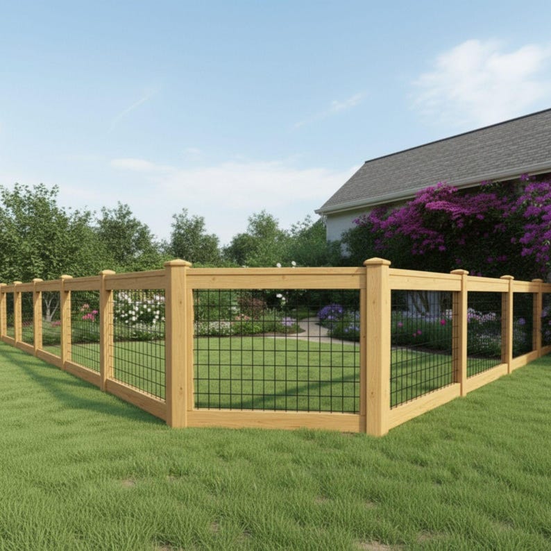 DIY Modern Wood & Metal Garden Fence Plan (PDF Download) - Etsy