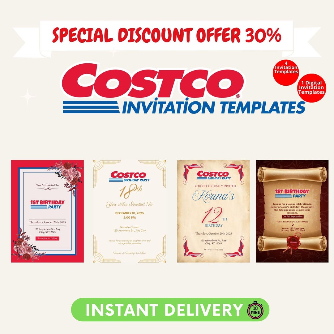 Costco İnvitation Templates | Costco Birthday Party Invite, Custom ...