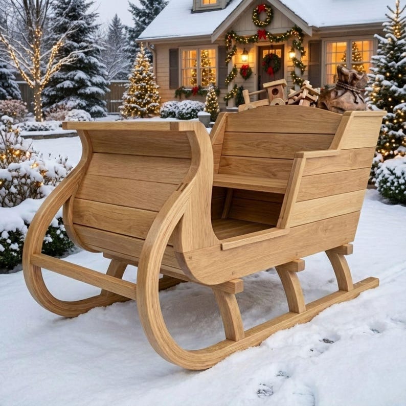 DIY Santa Sleigh & Reindeer Plans | Life-size Outdoor Christmas Yard ...