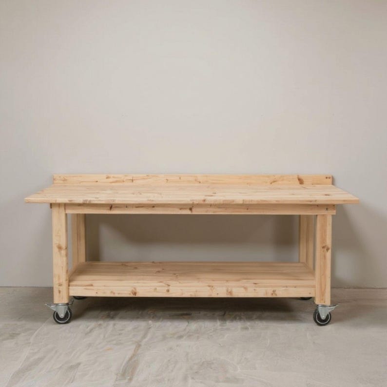 DIY Extra-long Mobile Workbench Plans | Garage Workstation (digital ...