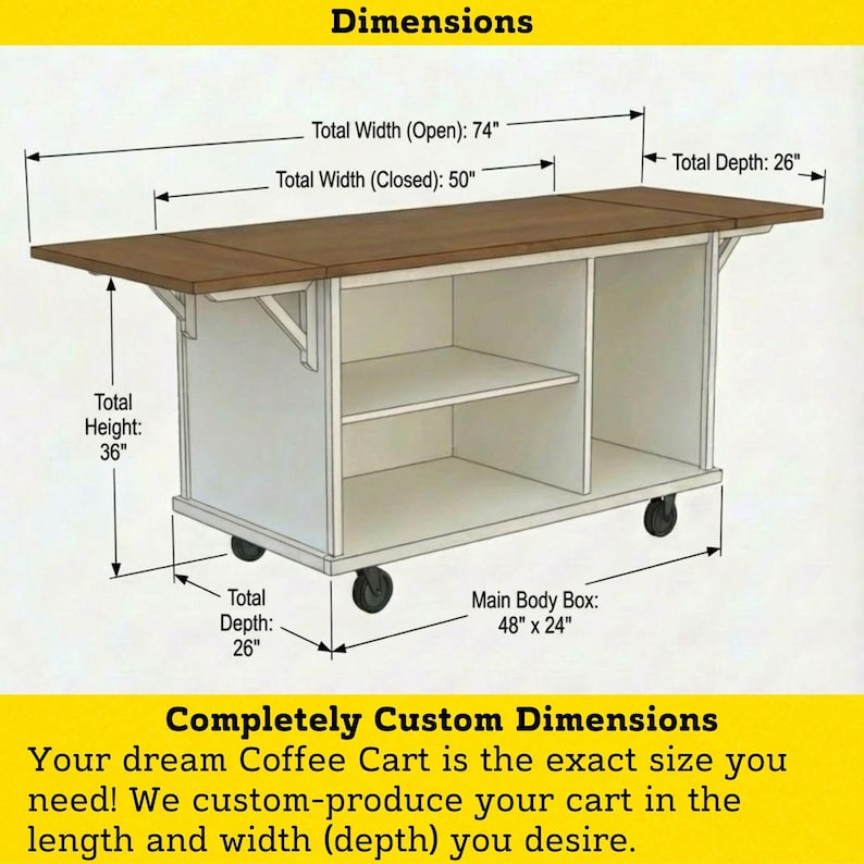 DIY Coffee Cart Plans | Collapsible Mobile Espresso Bar | Foldable ...
