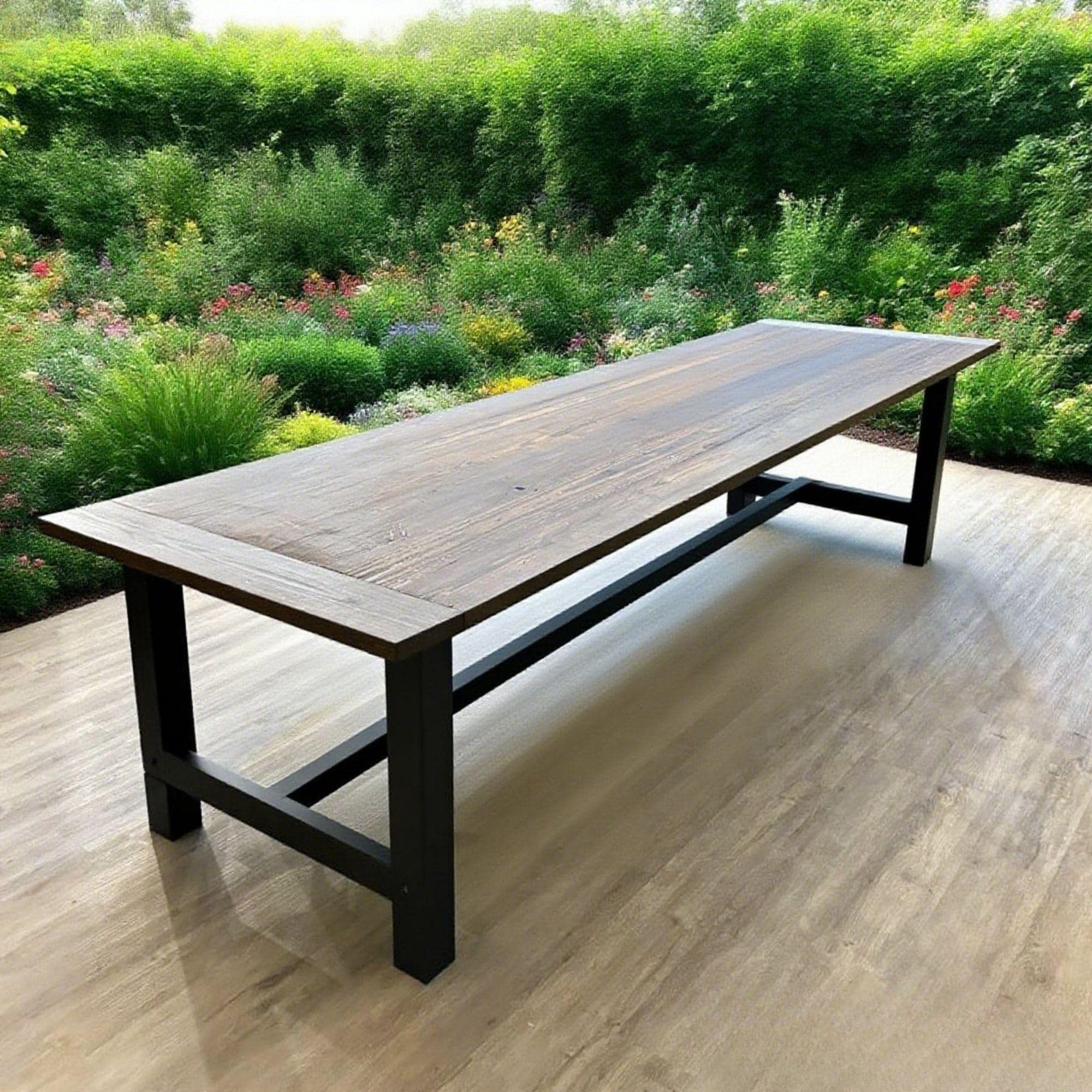 Outdoor Farmhouse Table Plan | 12 Foot Bench Table Plans | Rustic DIY ...