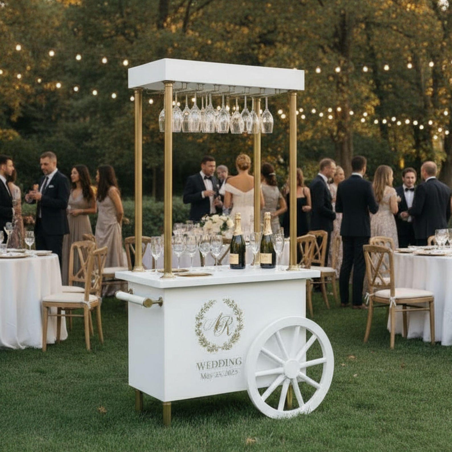 Champagne Cart Blueprint | DIY Mobile Bar, Wedding Event Cart (custom ...