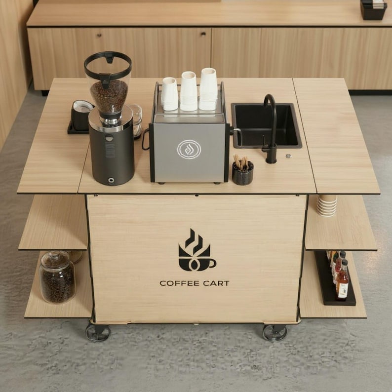 DIY Coffee Bar Cart | Custom Food Cart Plan PDF | Wedding Cart ...