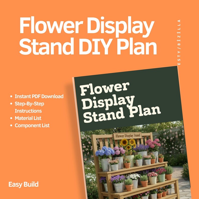 DIY Tiered Flower Display Stand Plans: Large Wood Planter (PDF Pattern ...