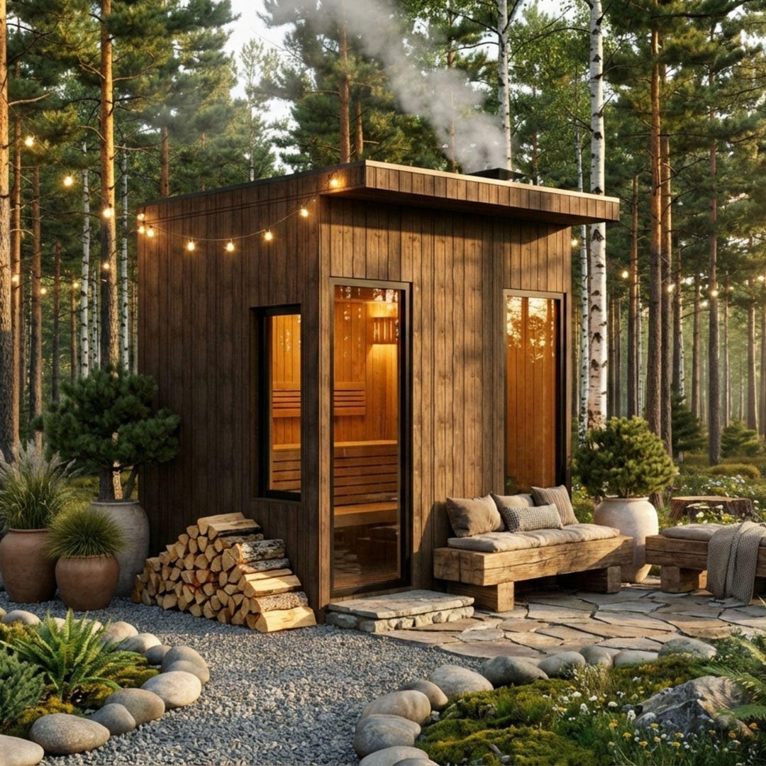 DIY Outdoor Sauna Plans | 6x8 Ft Wood Sauna Blueprint (digital Download ...