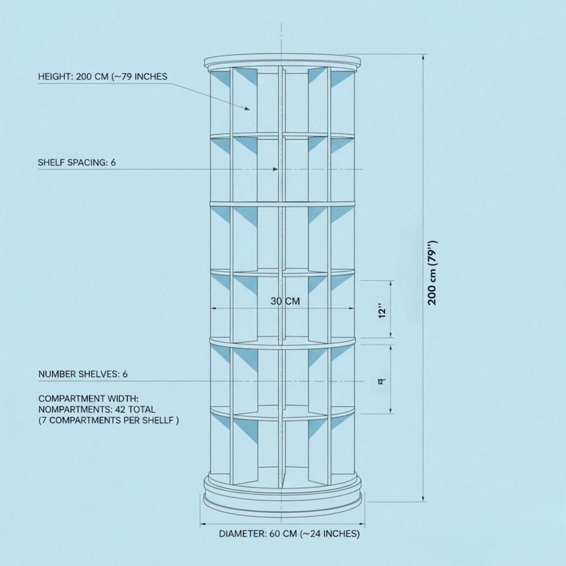 Rotating Bookshelf | Revolving Bookcase | Furniture Plans for ...