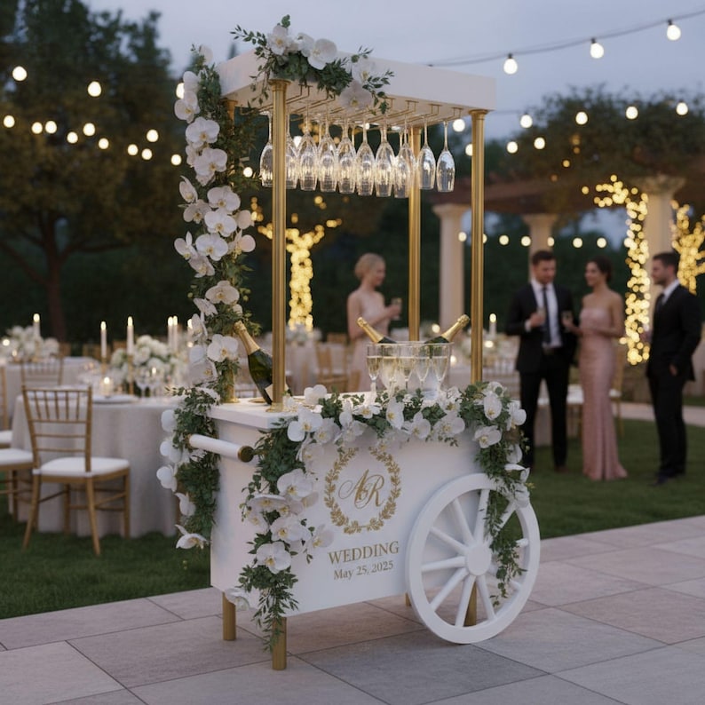 Champagne Cart Blueprint | DIY Mobile Bar, Wedding Event Cart (custom ...