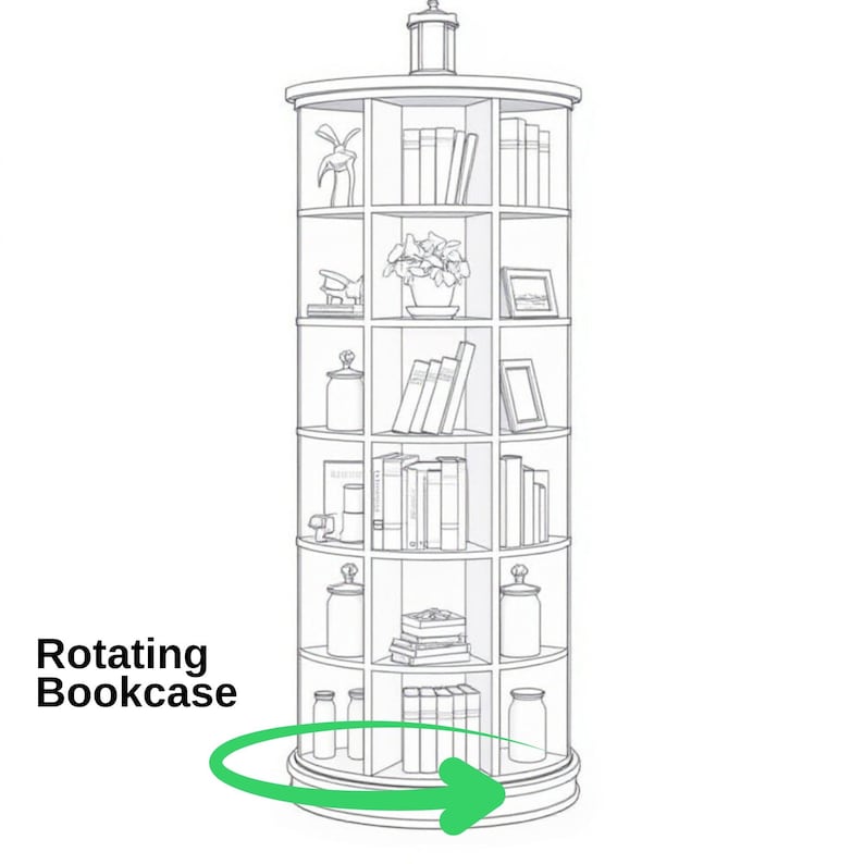 Rotating Bookshelf | Revolving Bookcase | Furniture Plans for ...