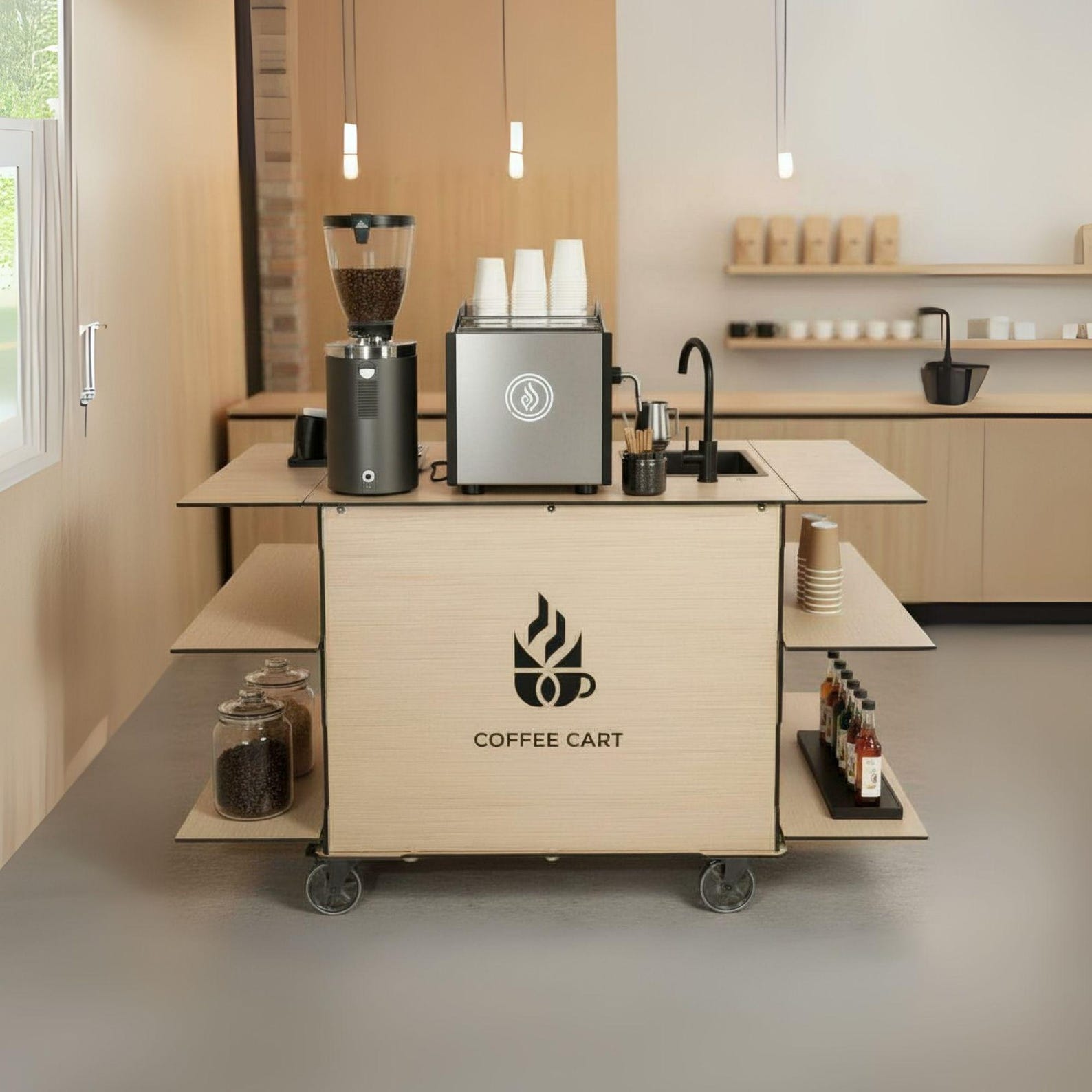 DIY Coffee Bar Cart | Custom Food Cart Plan PDF | Wedding Cart ...