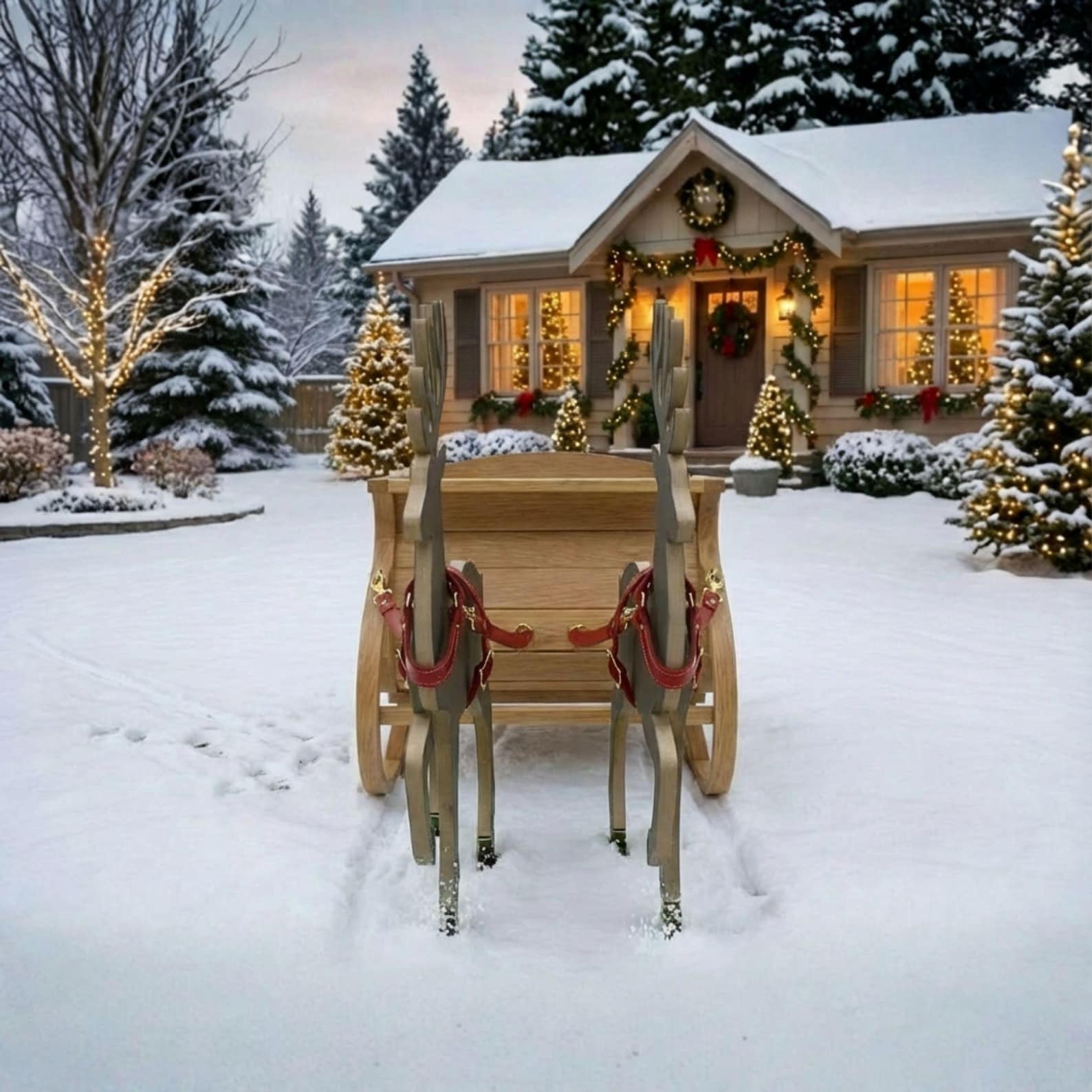 DIY Santa Sleigh & Reindeer Plans | Life-size Outdoor Christmas Yard ...