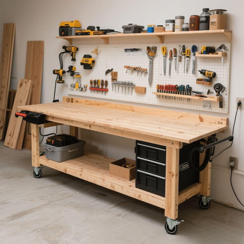 Workbench DIY Plans | DIY Woodworking Project | Build a Small Garage ...