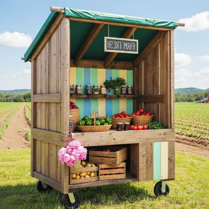Farmstand Plans | Mobile Flower Stand Cart | Farmers Market Display ...