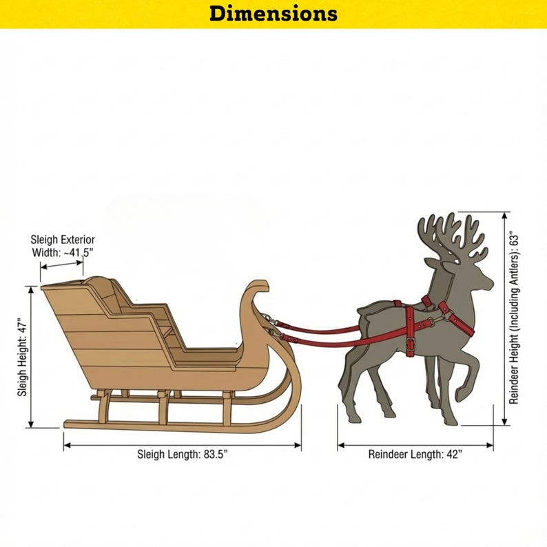 DIY Santa Sleigh & Reindeer Plans | Life-size Outdoor Christmas Yard ...