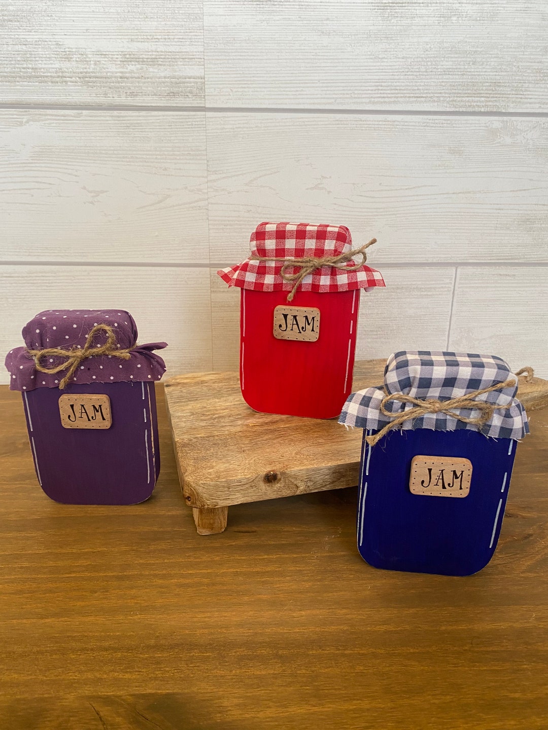 Wooden Jam Jar Table Decor Jam Jelly Jar Gift Cherry Blueberry Grape by ...