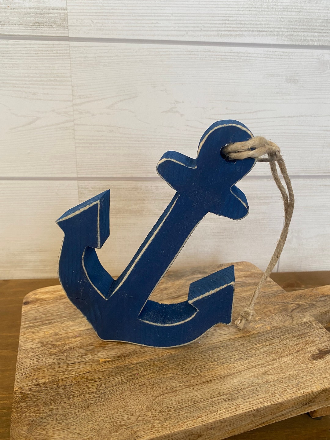 Anchor Wooden Handmade and Hand-painted Anchor Decor Sailing Beach ...