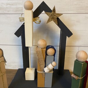 Nativity Simplistic Jesus Mary Joseph Wisemen Shepherds Sheep Angel ...