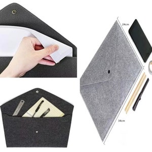 Felt File Folder Office Home School Stationery Storage, Document Bag ...