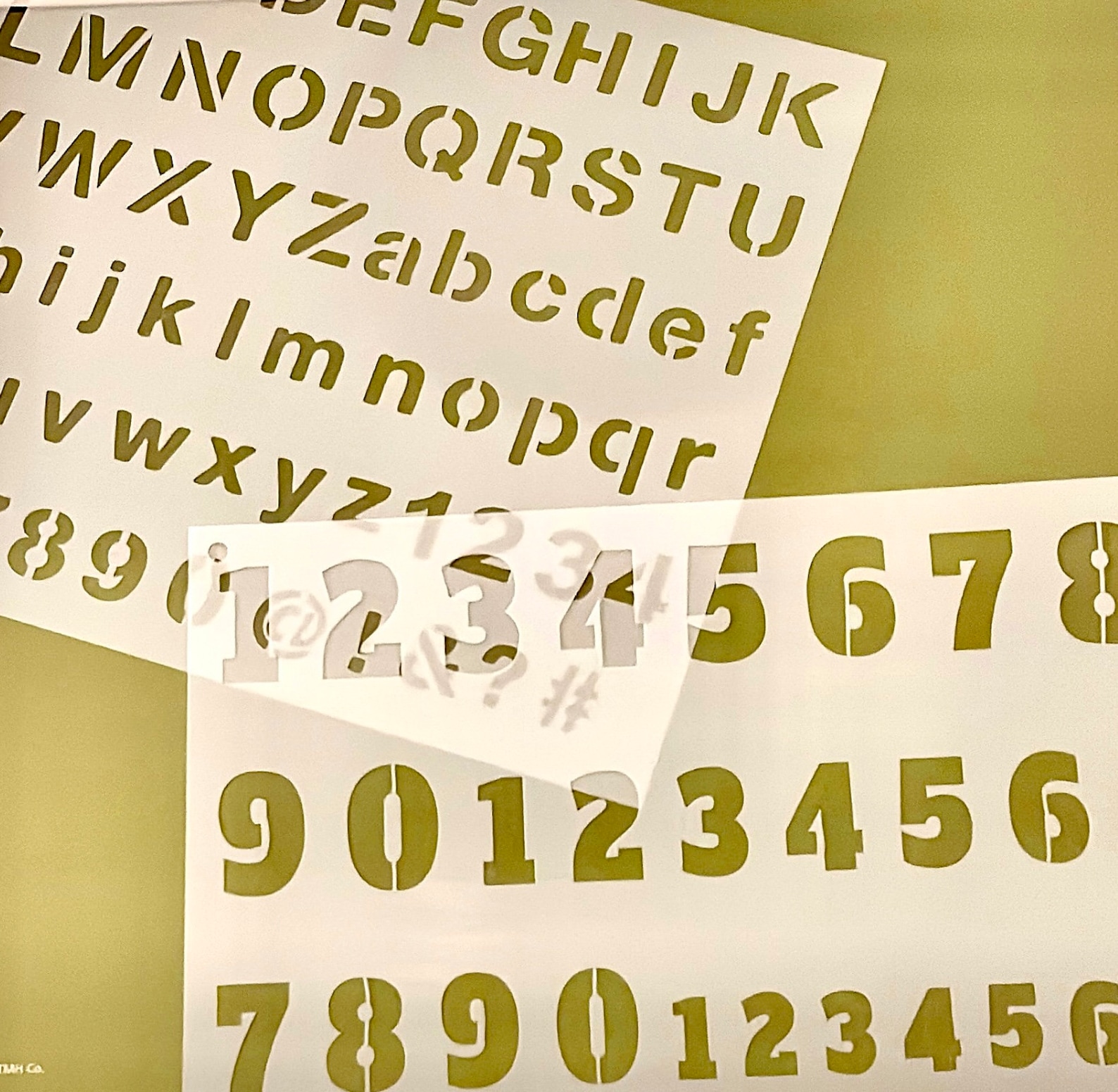Educational Stencil Templates. Alphabet Letter Numbers Symbols & Signs ...