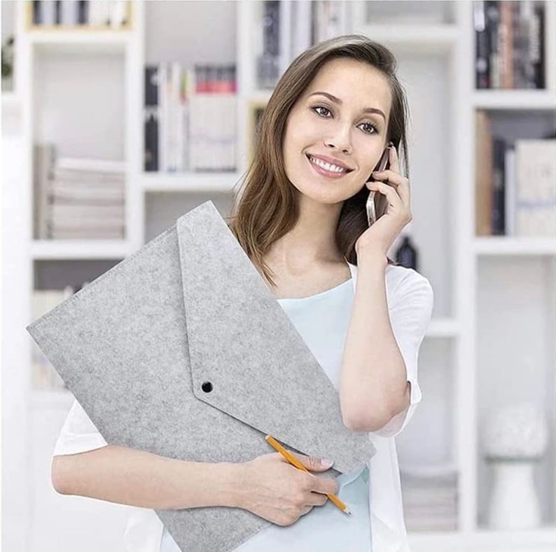 Felt File Folder Office Home School Stationery Storage, Document Bag ...