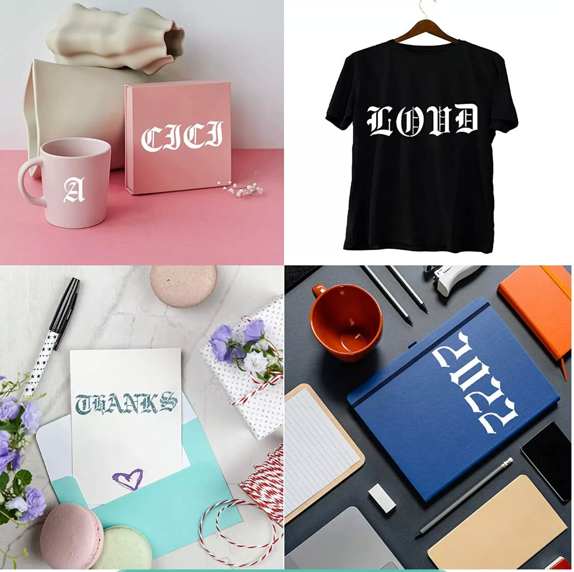 Educational Stencil Templates. Alphabet Letter Numbers Symbols & Signs ...