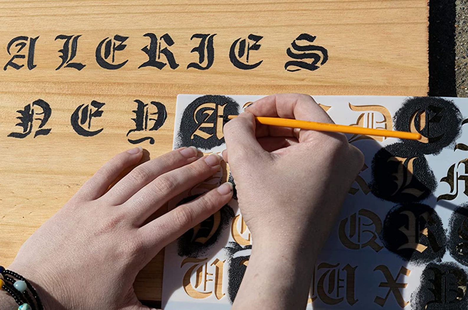 Educational Stencil Templates. Alphabet Letter Numbers Symbols & Signs ...