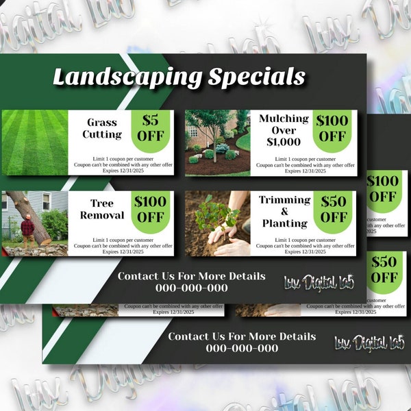 Landscaping Specials / Coupon Template - Etsy