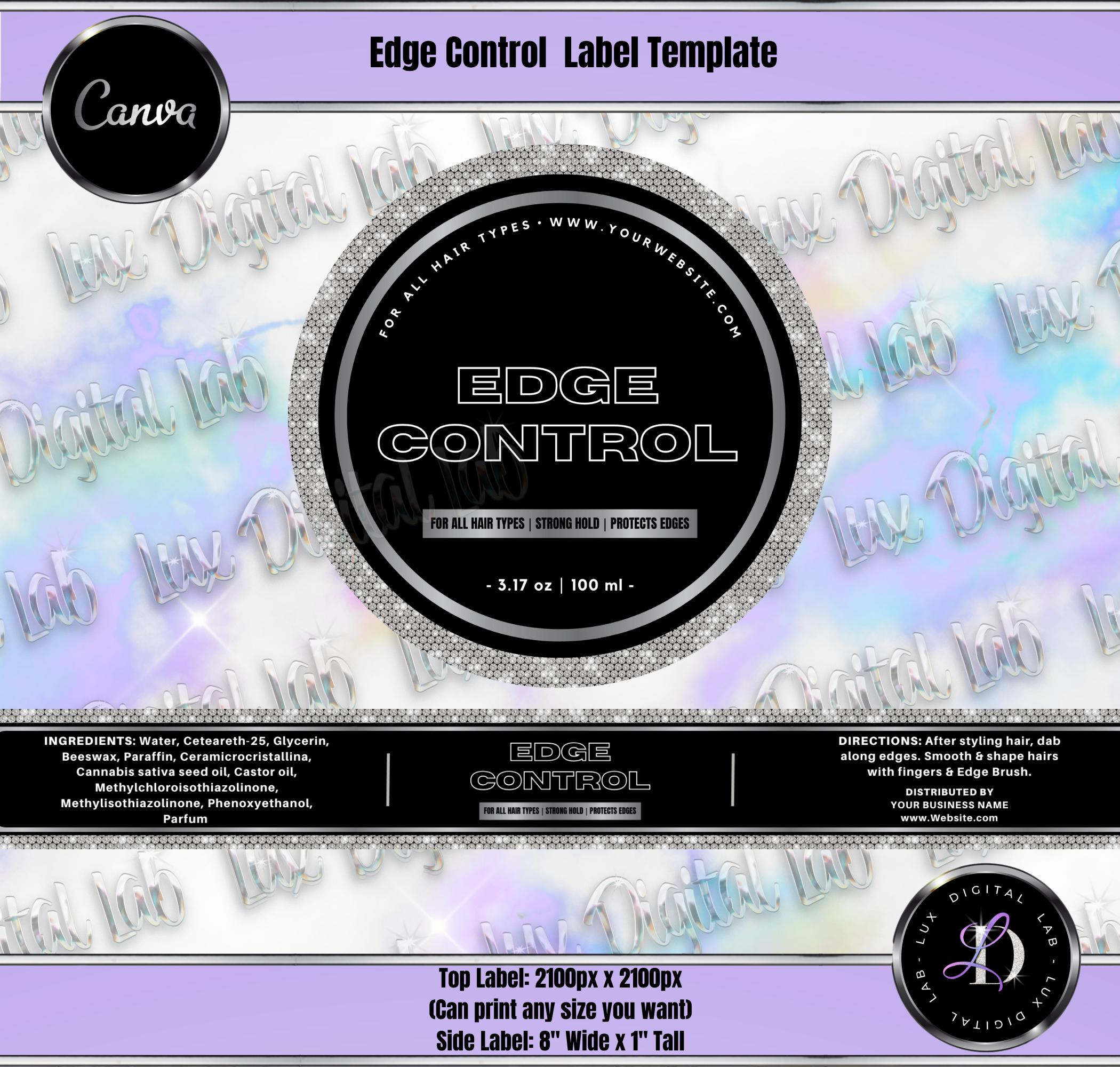Diamond Edge Control Label Template - Etsy