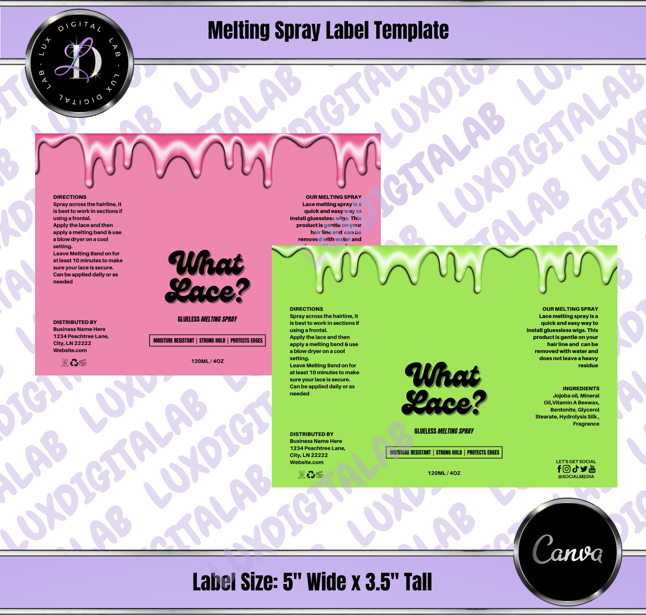Gooey Drip Melting Spray Label Template - Etsy