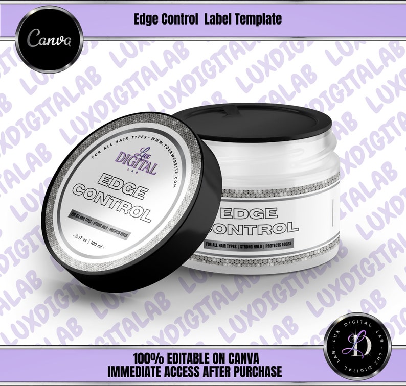 Diamond Edge Control Label Template - Etsy