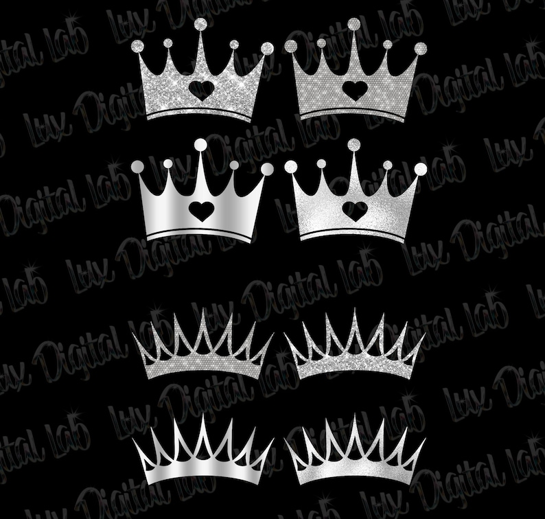 Silver Crowns PNG Clip Art - Etsy