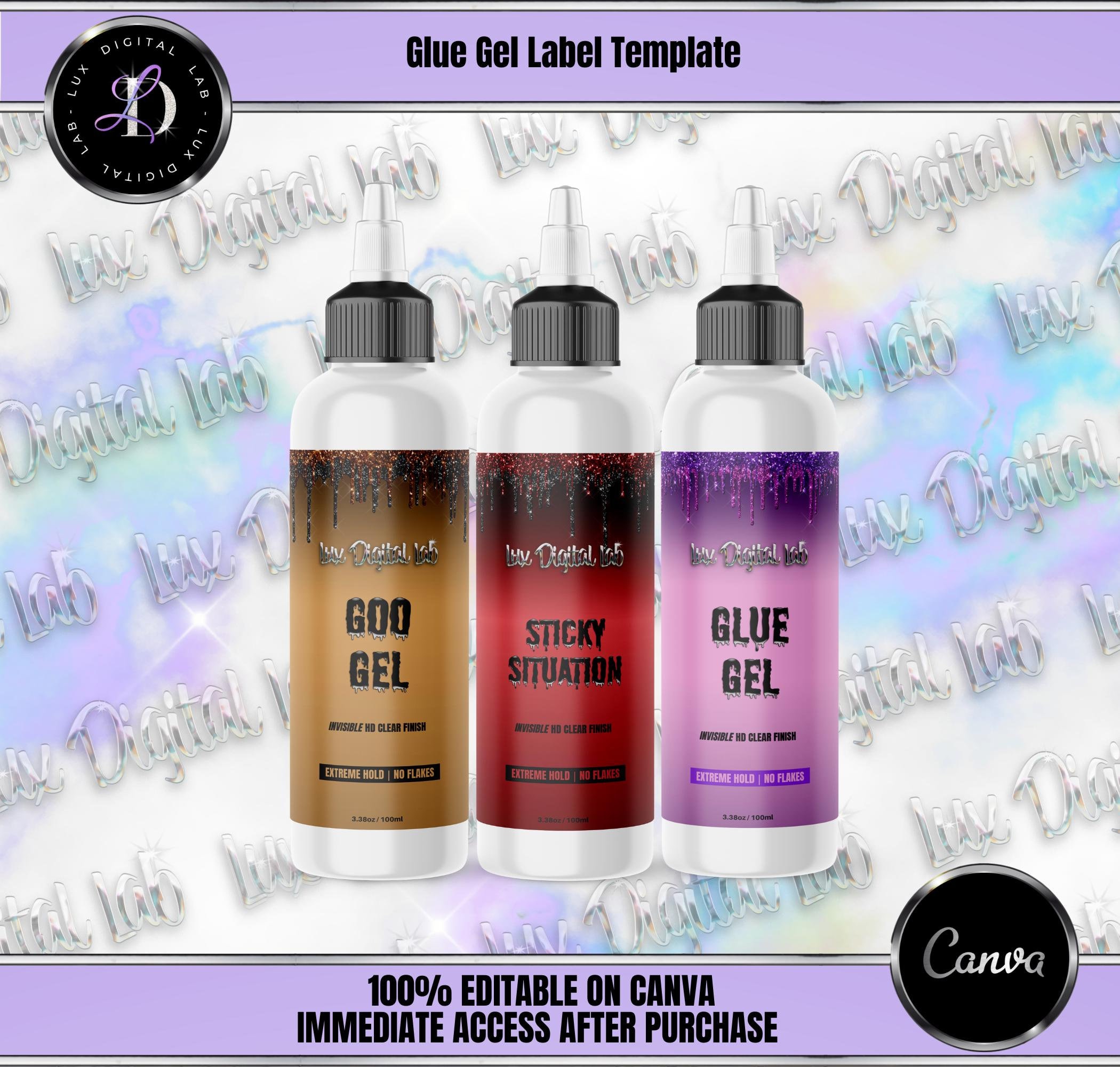 Double Drip Glue Gel Label Template - Etsy