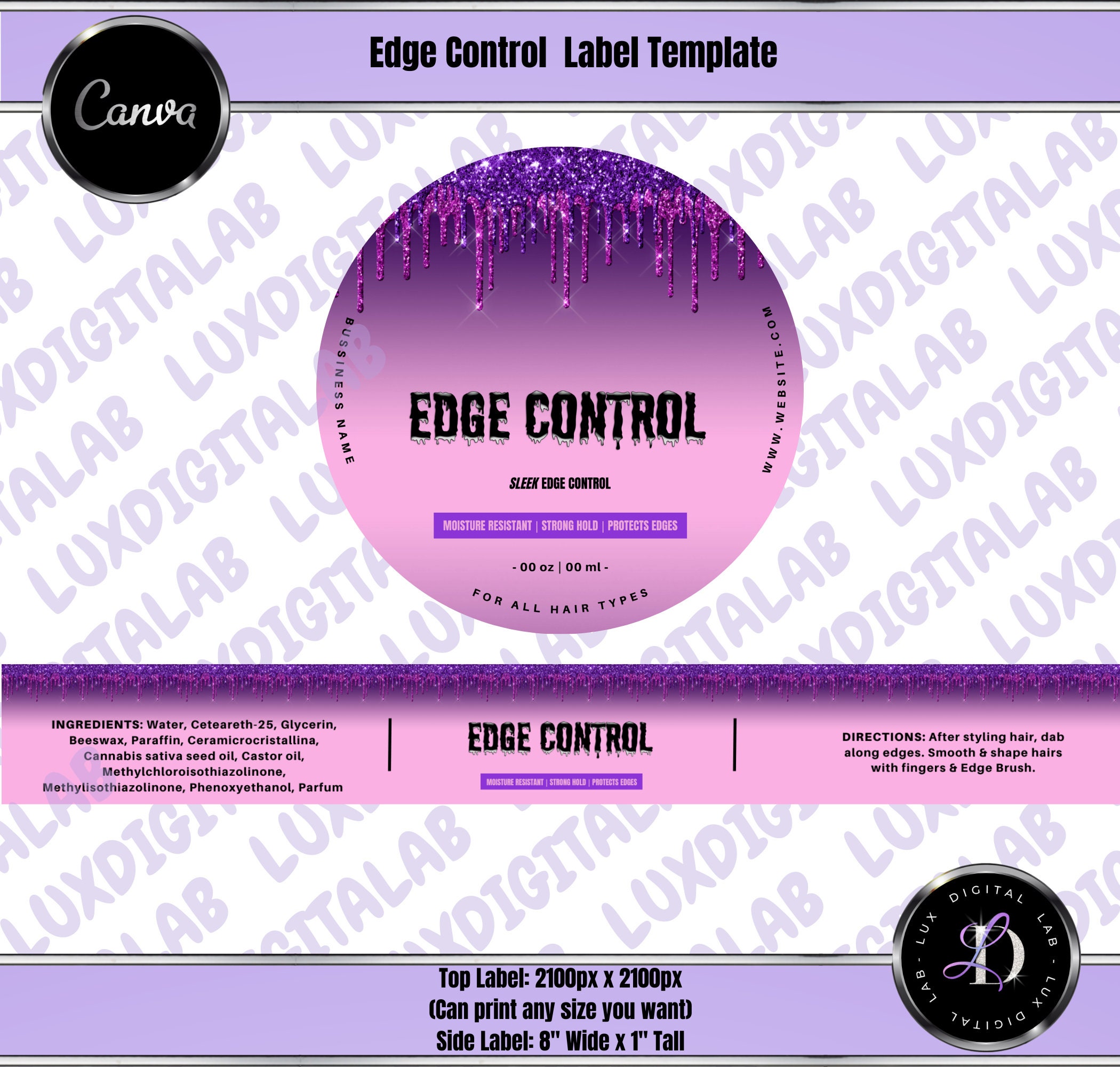 Double Drip Edge Control Label Template - Etsy