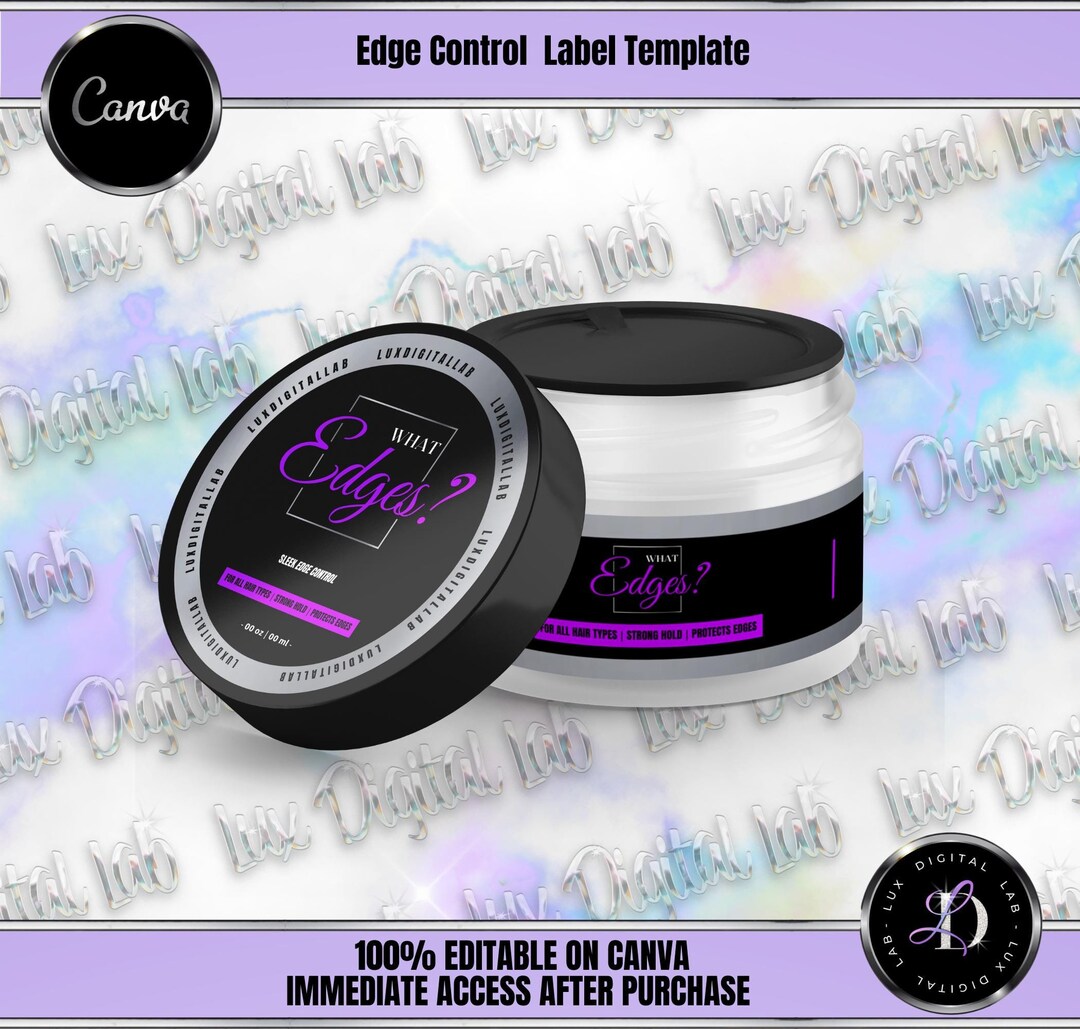 Silver Accents Edge Control Label Template - Etsy