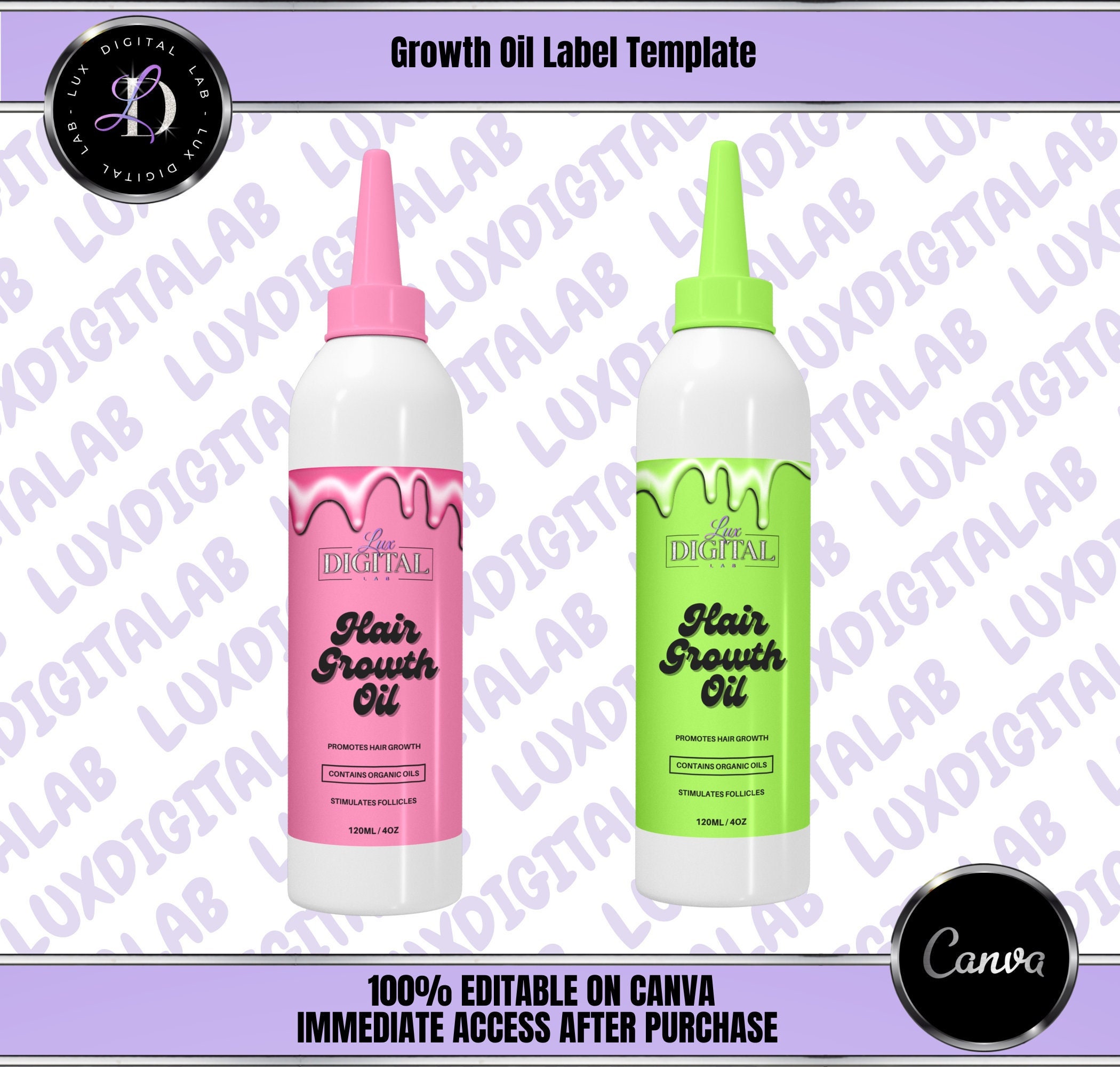 Gooey Drip 1oz 2oz 4oz Growth Oil Label Templates - Etsy