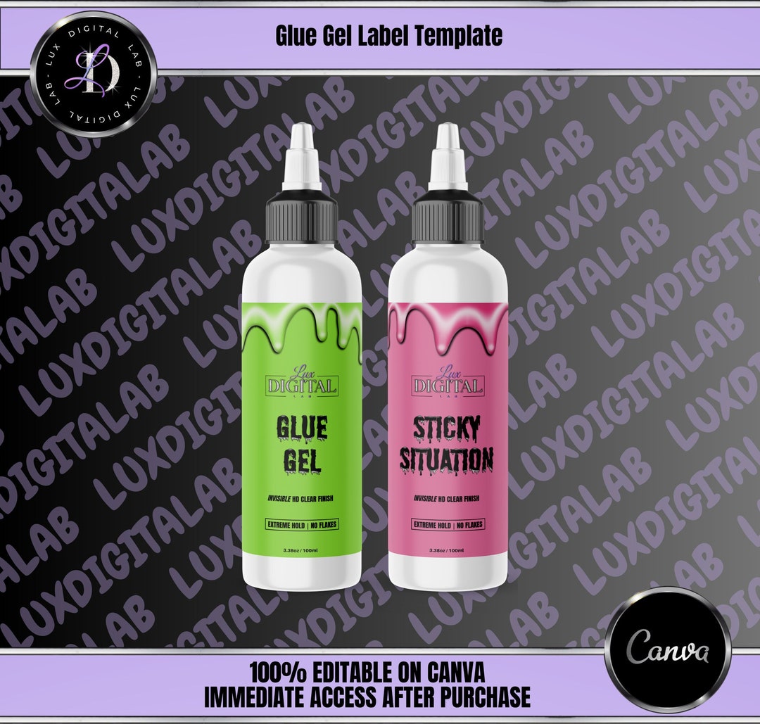 Gooey Drip Glue Gel Label Template - Etsy